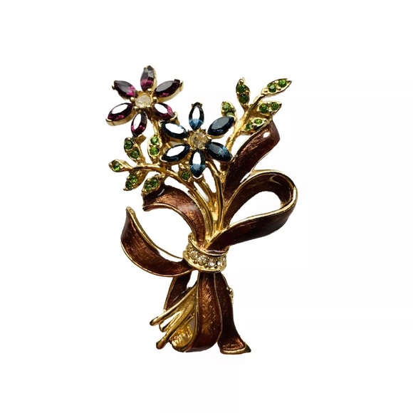 Monet | Jewelry | Vintage Monet Flower Bouquet Brooch Multicolor ...